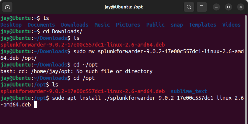 Setting up Splunk Forwarder